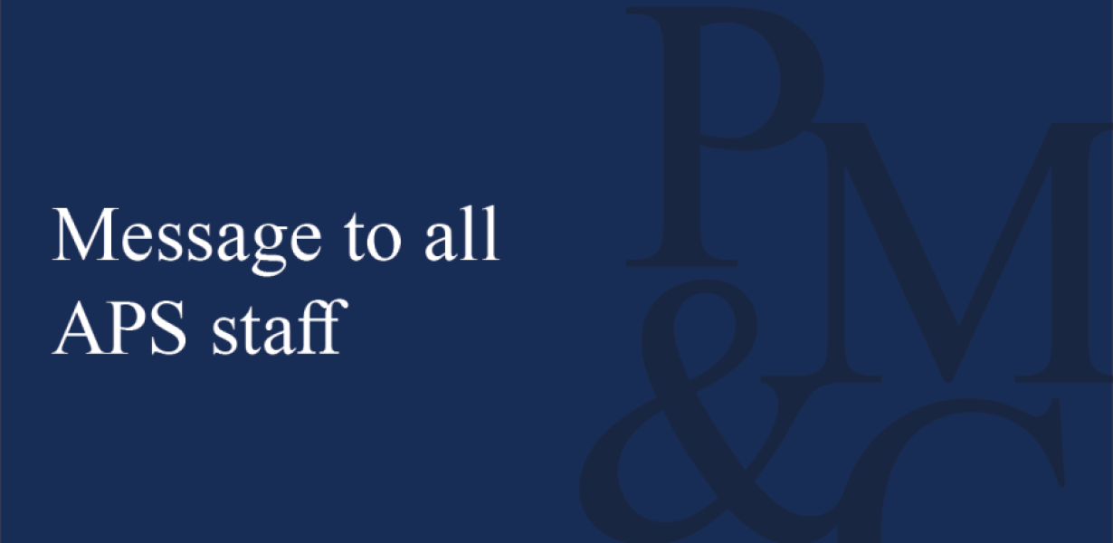 A message to all APS staff on APS integrity | PM&C